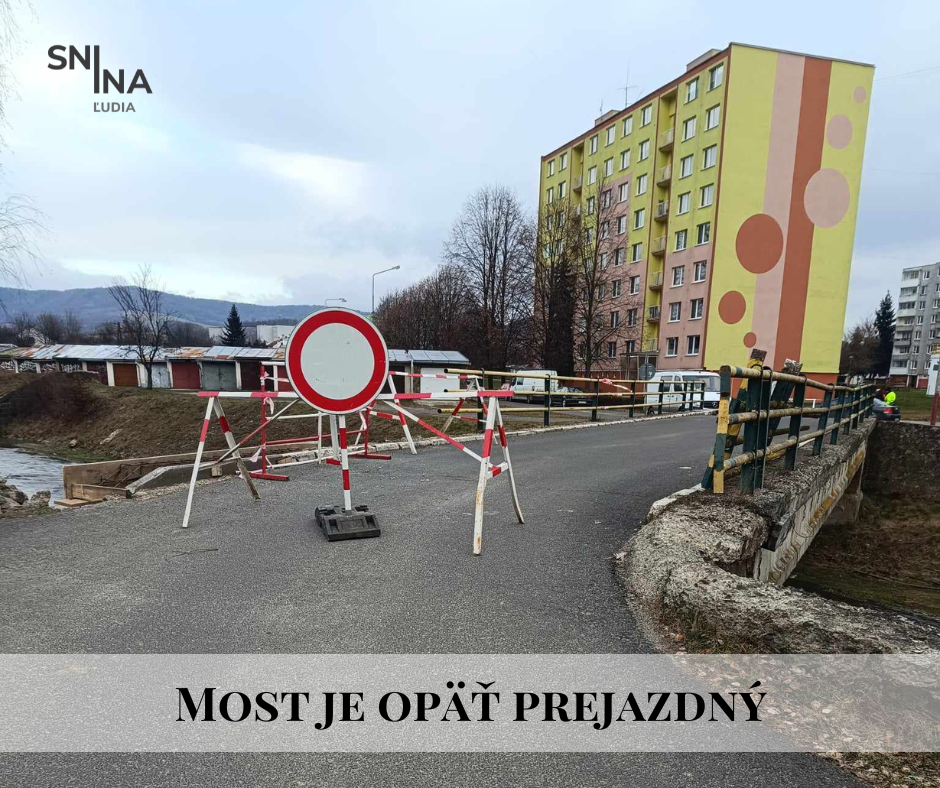 Most je opäť prejazdný - Oficiálna stránka mesta Snina